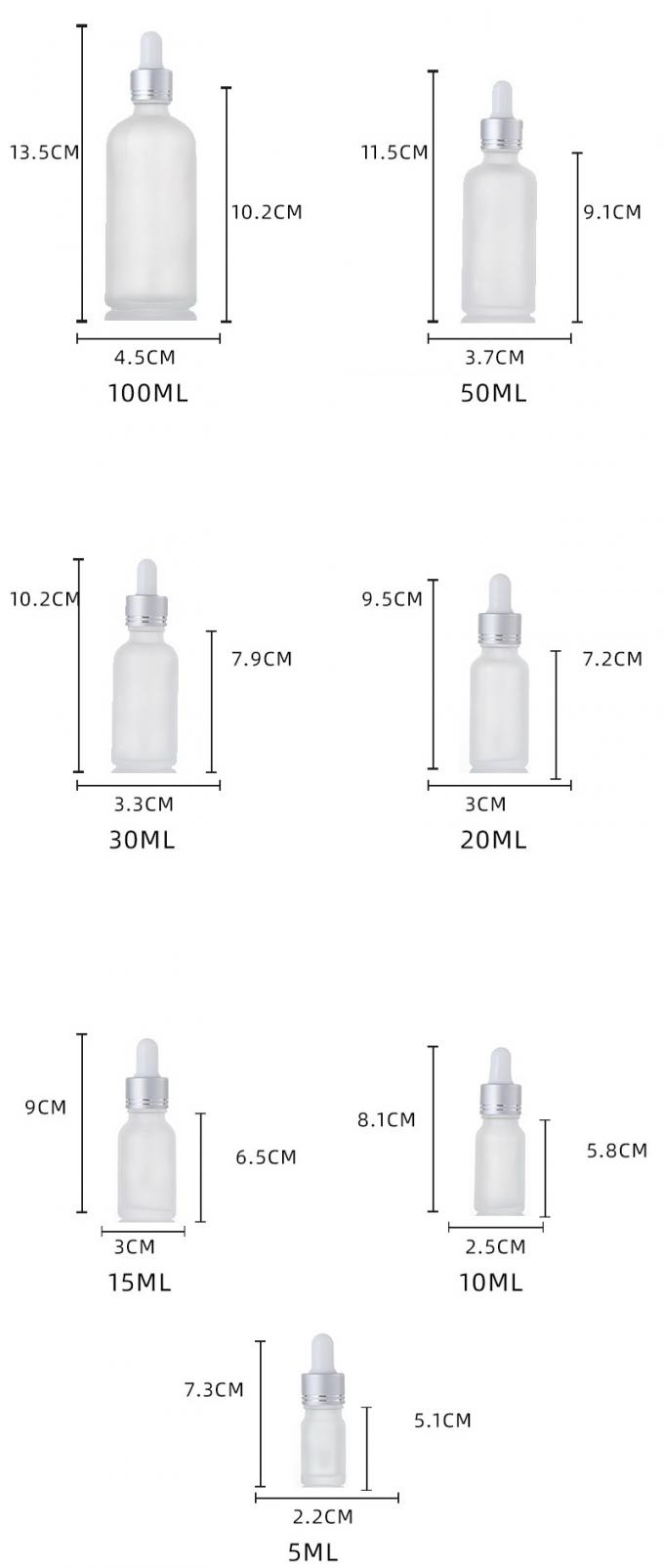 15ml / 60ml Glass Bottles Containers For Essential Oil No Leakage Clear
