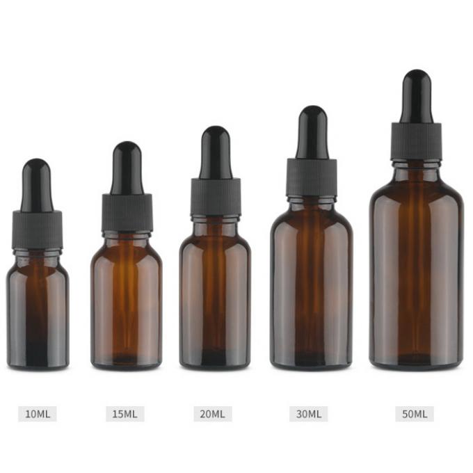 Transparent Glass Bottles Containers With Rubber Dropper Head Emulsion ...